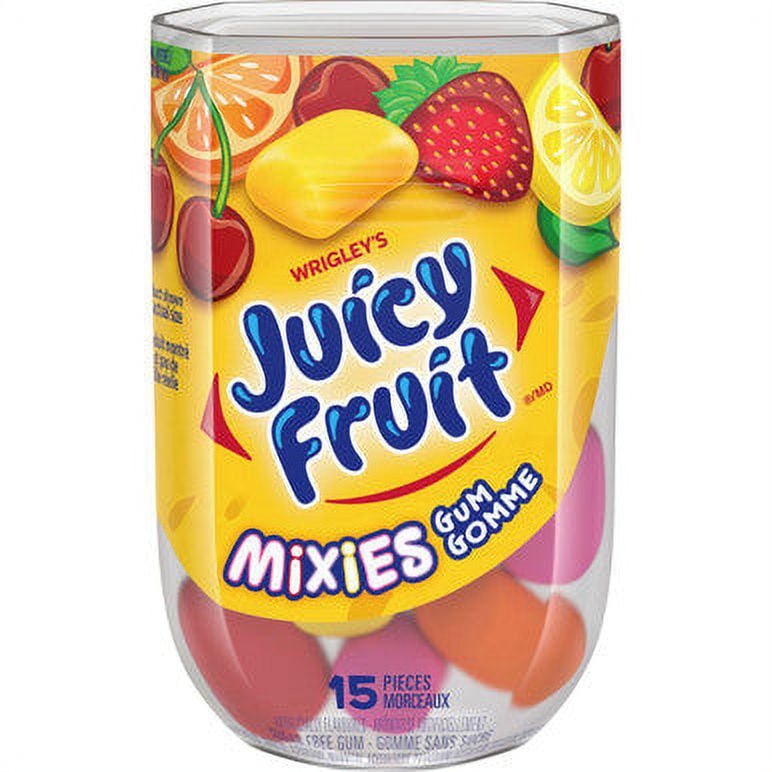 Juicy Fruit Mixies Gum, Sugar free Bottle, 15ct (8pk) {Imported from ...