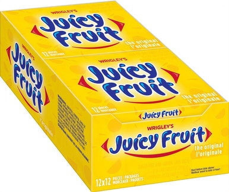 Juicy Fruit Original Sugar-Free Chewing Gum, 12-Piece Pack, 144 Total ...