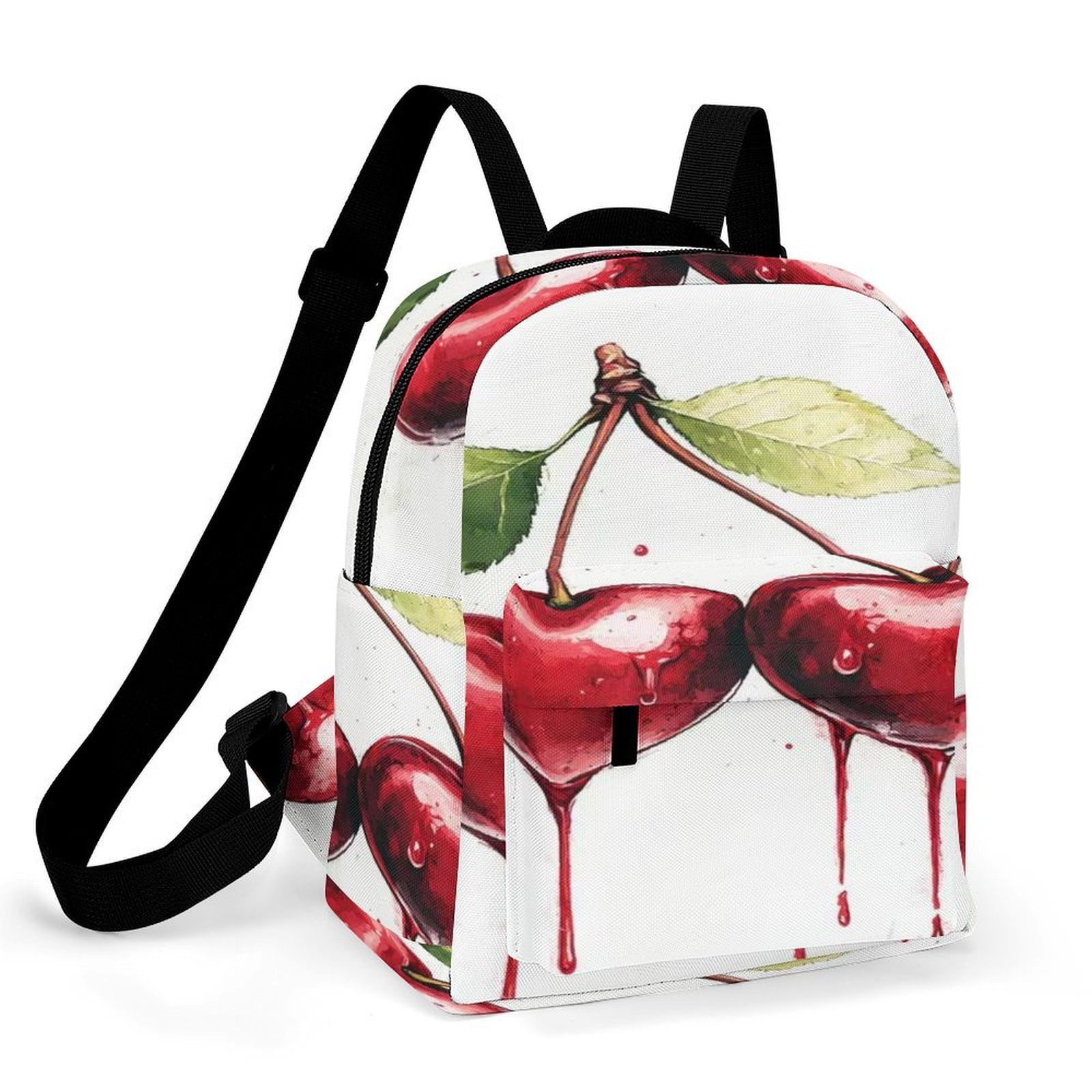 Juicy Heart-Shaped Cherry Fruit Small Backpack Cute Mini Backpacks For ...