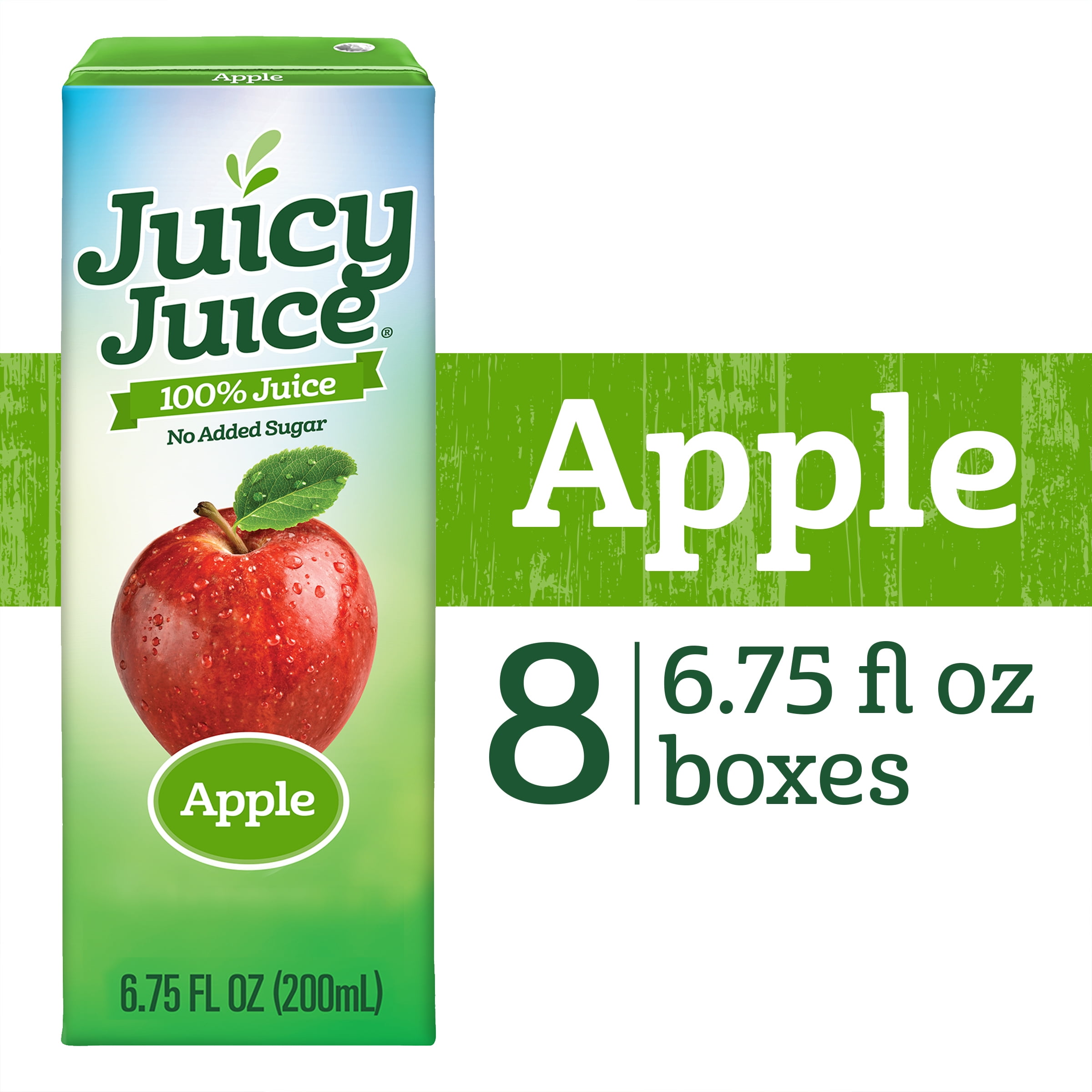 Juicy Juice Apple Juice, 100% Juice, 8 Count, 6.75 FL OZ Juice Box ...