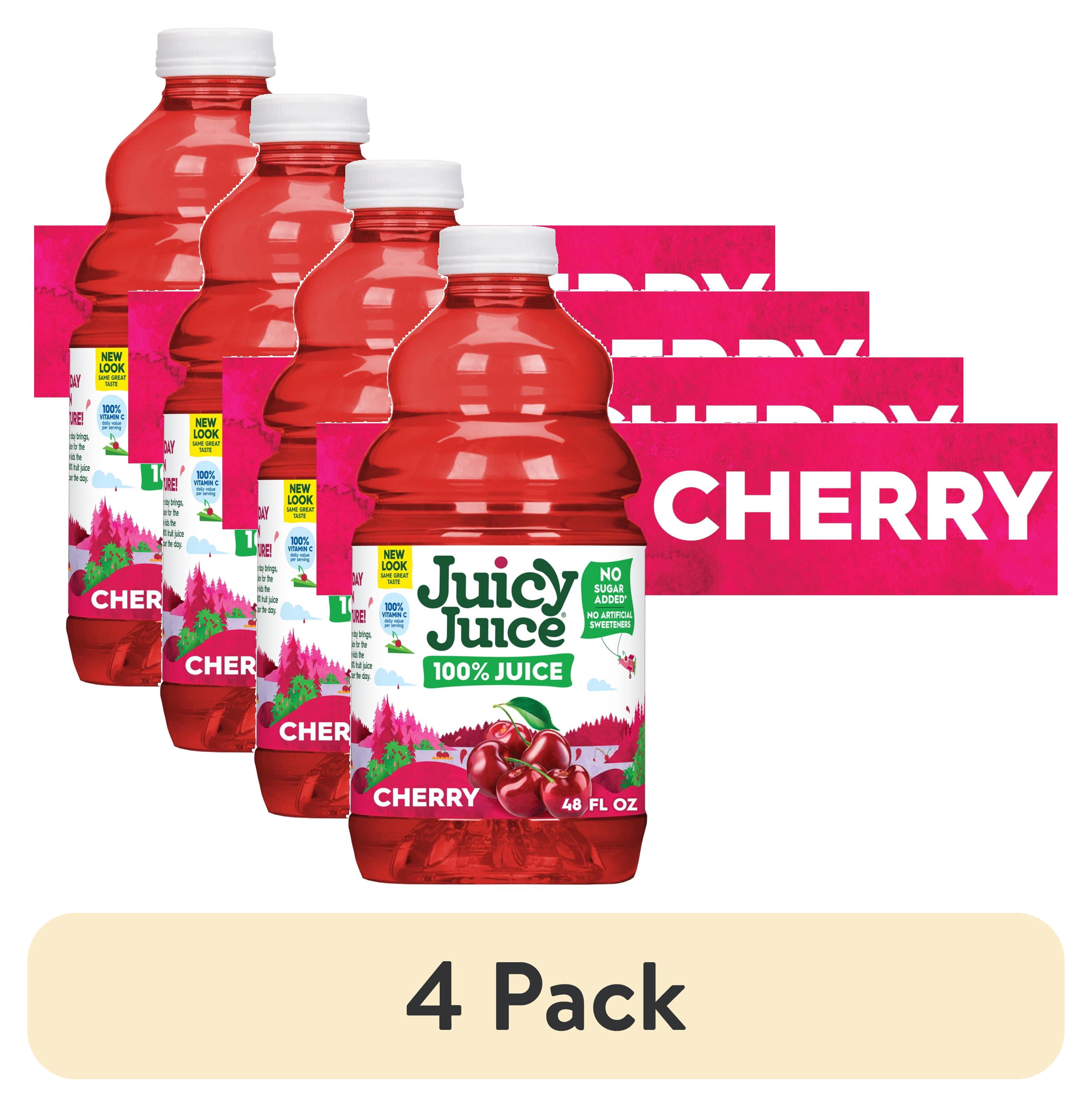 (4 pack) Juicy Juice 100% Juice, Cherry, 48 fl oz Bottle - Walmart.com