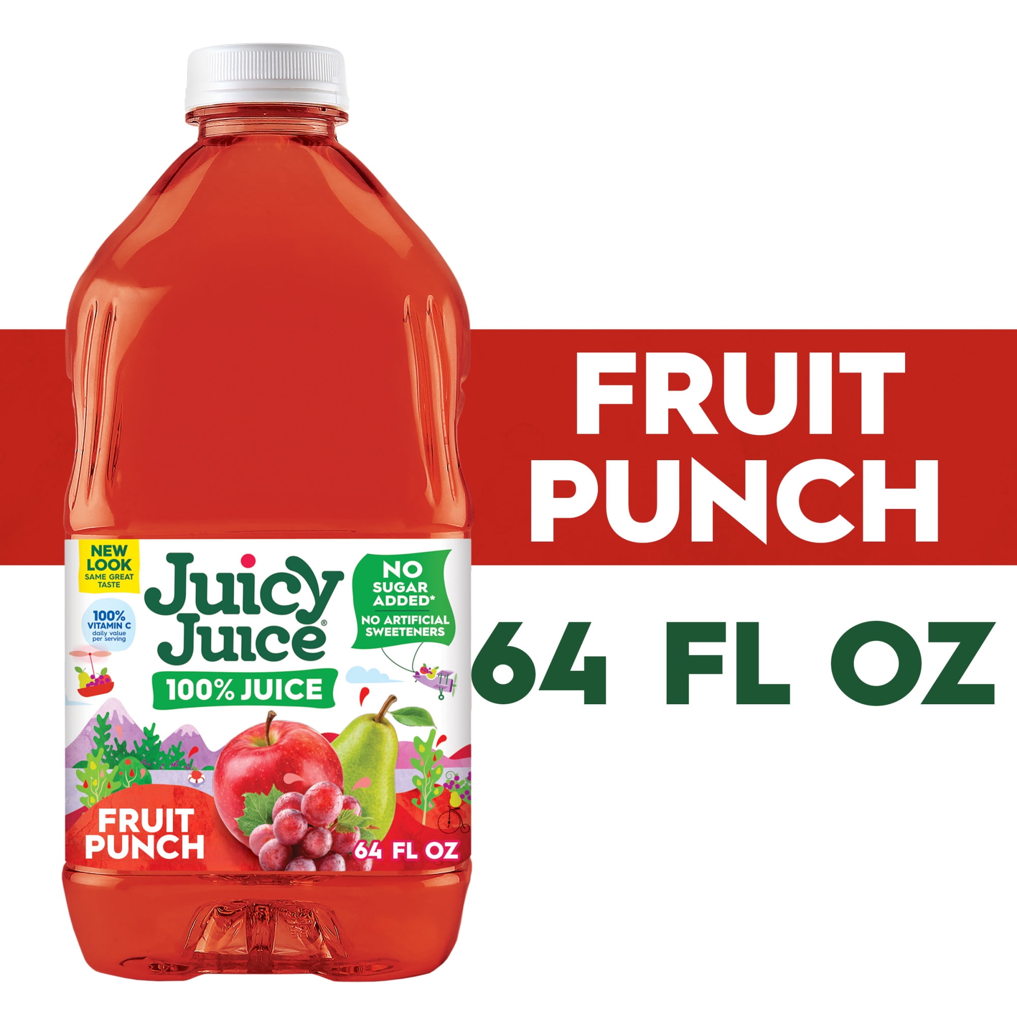 Juicy Juice 100% Juice, Fruit Punch, 64 FL OZ Bottle - Walmart.com