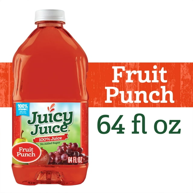 Juicy Juice 100% Juice, Fruit Punch, 64 FL OZ Bottle - Walmart.com