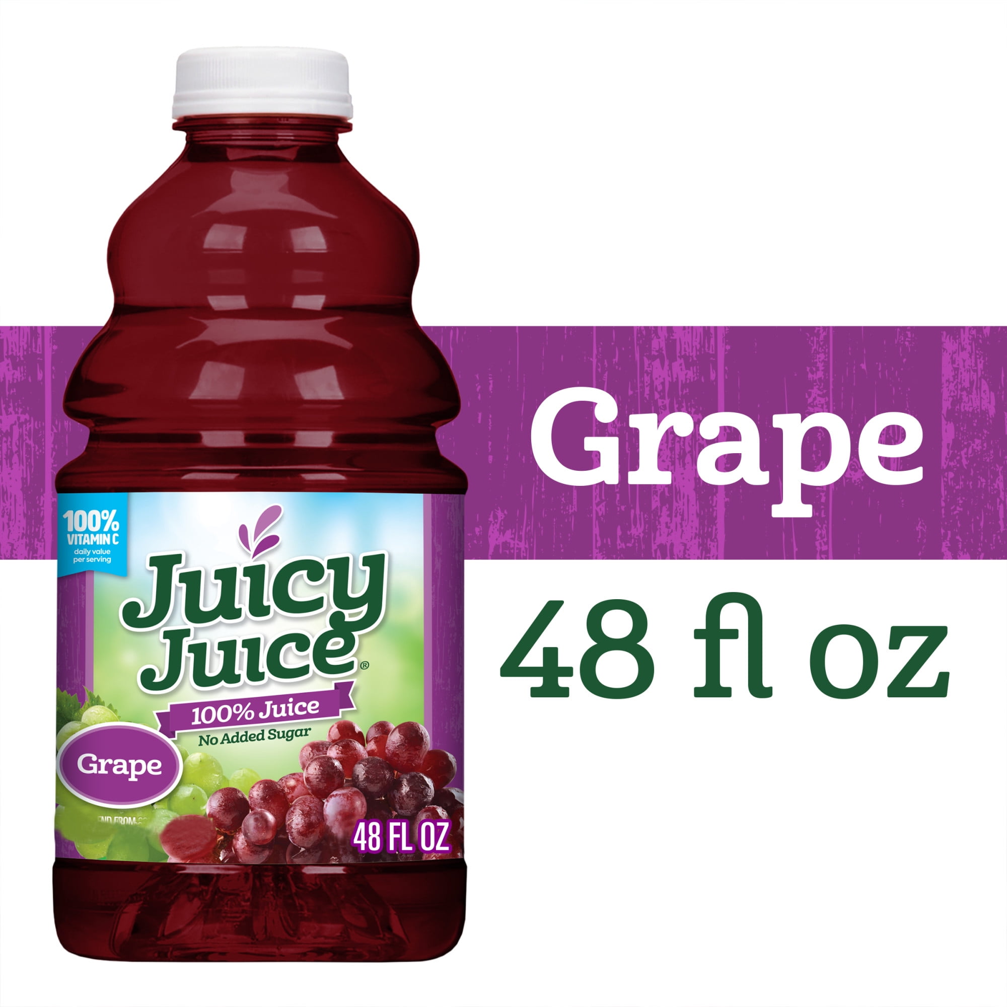 Juicy Juice 100% Juice, Grape, 48 FL OZ Bottle - Walmart.com