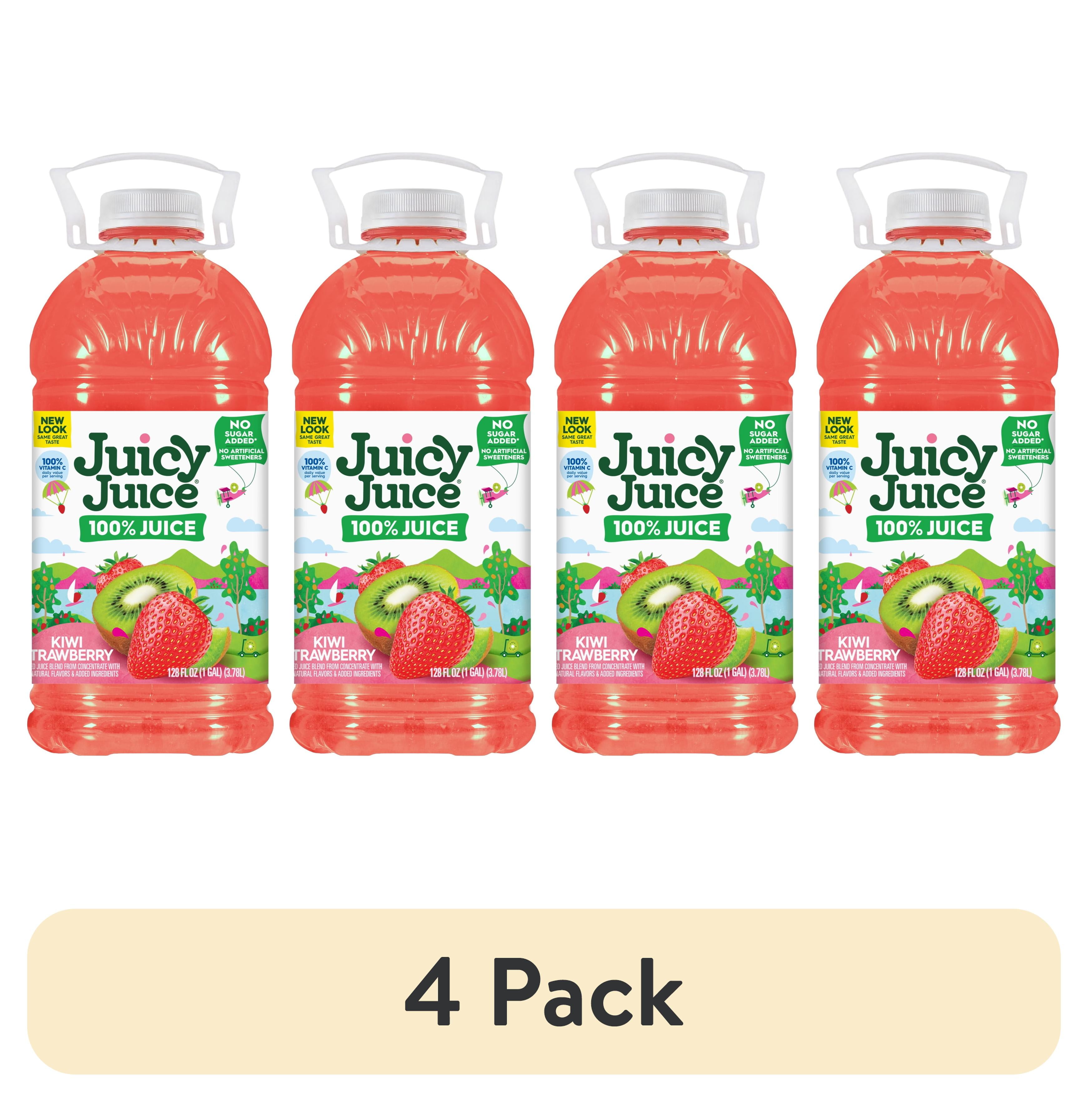 (4 pack) Juicy Juice 100% Juice, Kiwi Strawberry, 128 fl oz Bottle ...