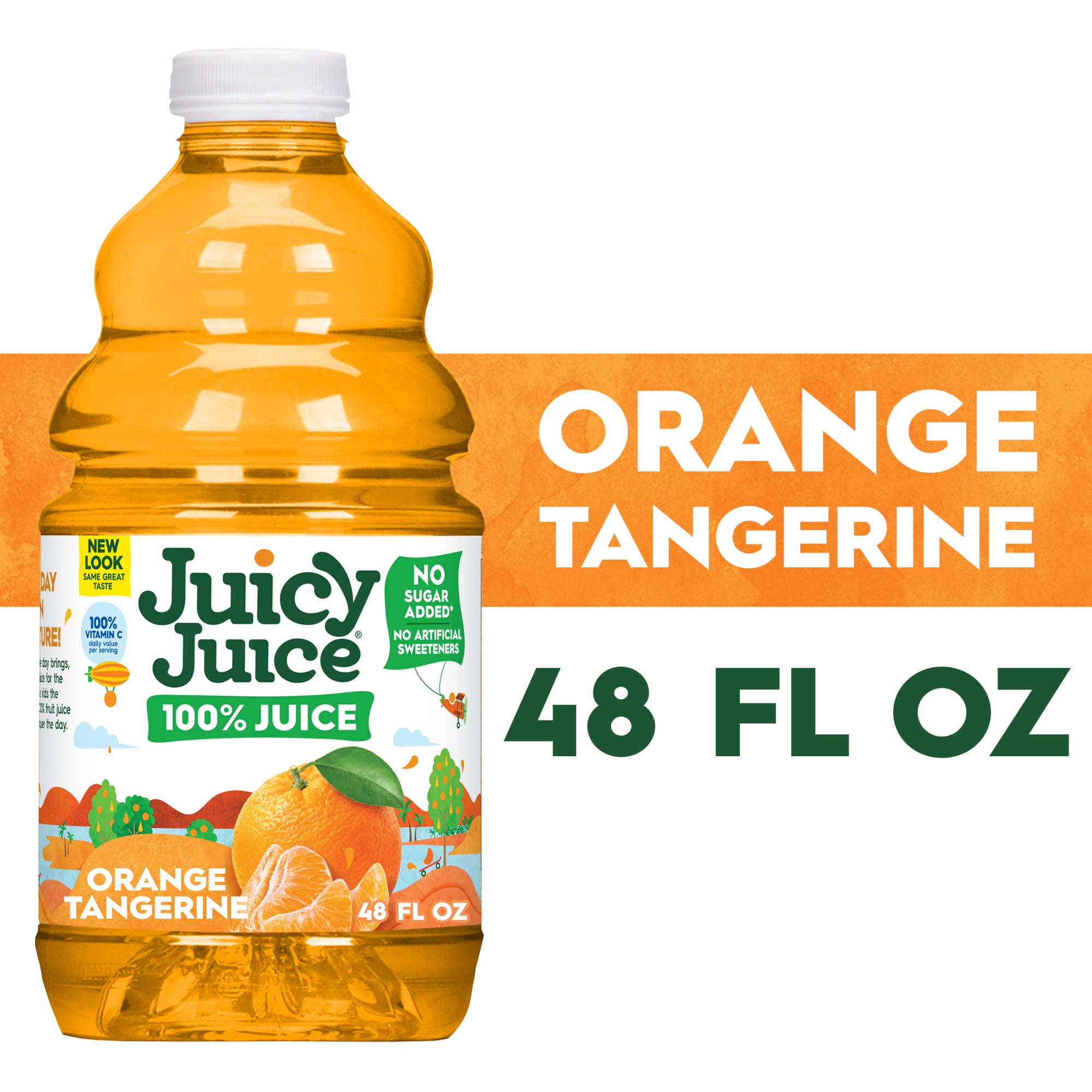 Juicy Juice 100% Orange Tangerine Juice 48 fl oz Vitamin C for Kids ...