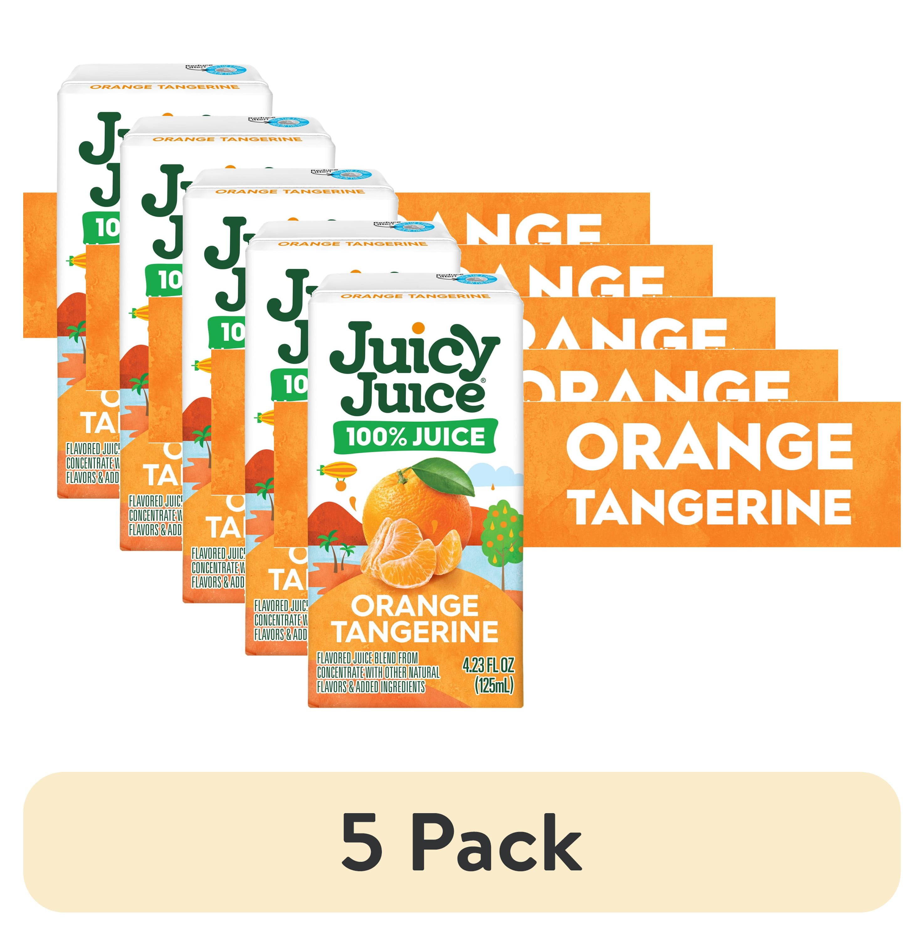 (5 pack) Juicy Juice 100% Juice, Orange Tangerine, 8 Count, 4.23 fl oz ...