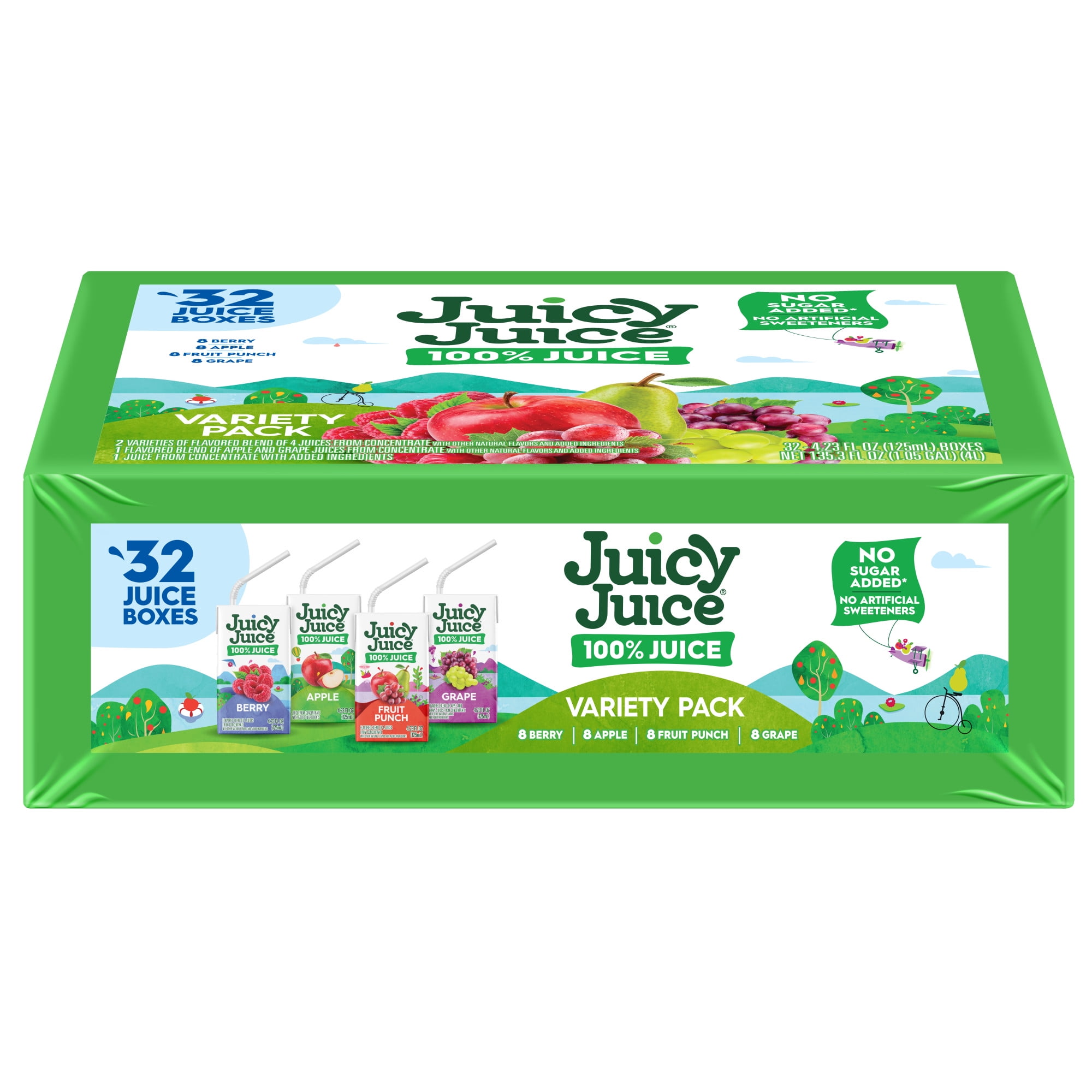 Juicy Juice 100% Fruit Juice Box Variety Pack, 32 Count, 4.23 fl oz ...