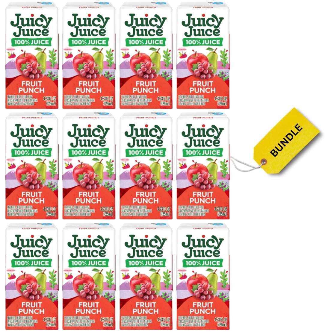 Juicy Juice 12ct Fruit Box Bundle Fruit Punch 4.23oz Fruit Juice 100% ...