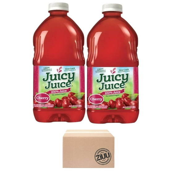 Juicy Juice Cherry, 100% Juice, Two 64 Fl Ounce Bottles, No Sugar Added ...