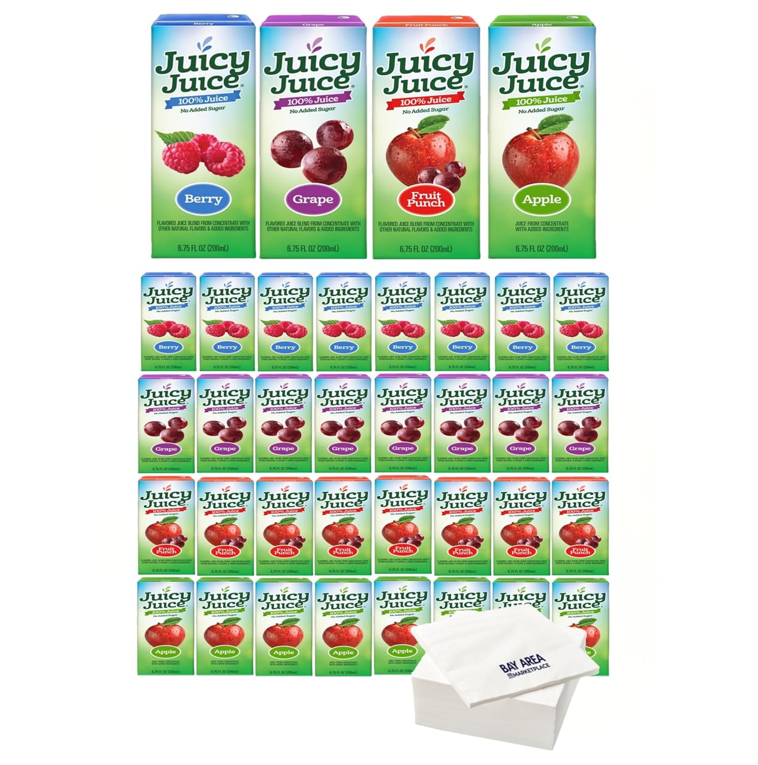 Juicy Juice Variety, 32 ct - 6.75oz Juice Boxes, 8 of Each Flavor - with Bay Area Marketplace ...