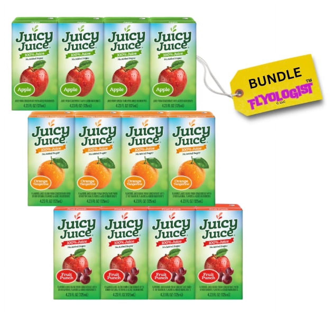 Juicy Juice Variety Pack 12ct Fruit Box Bundle 3 Flavors Apple, Orange ...