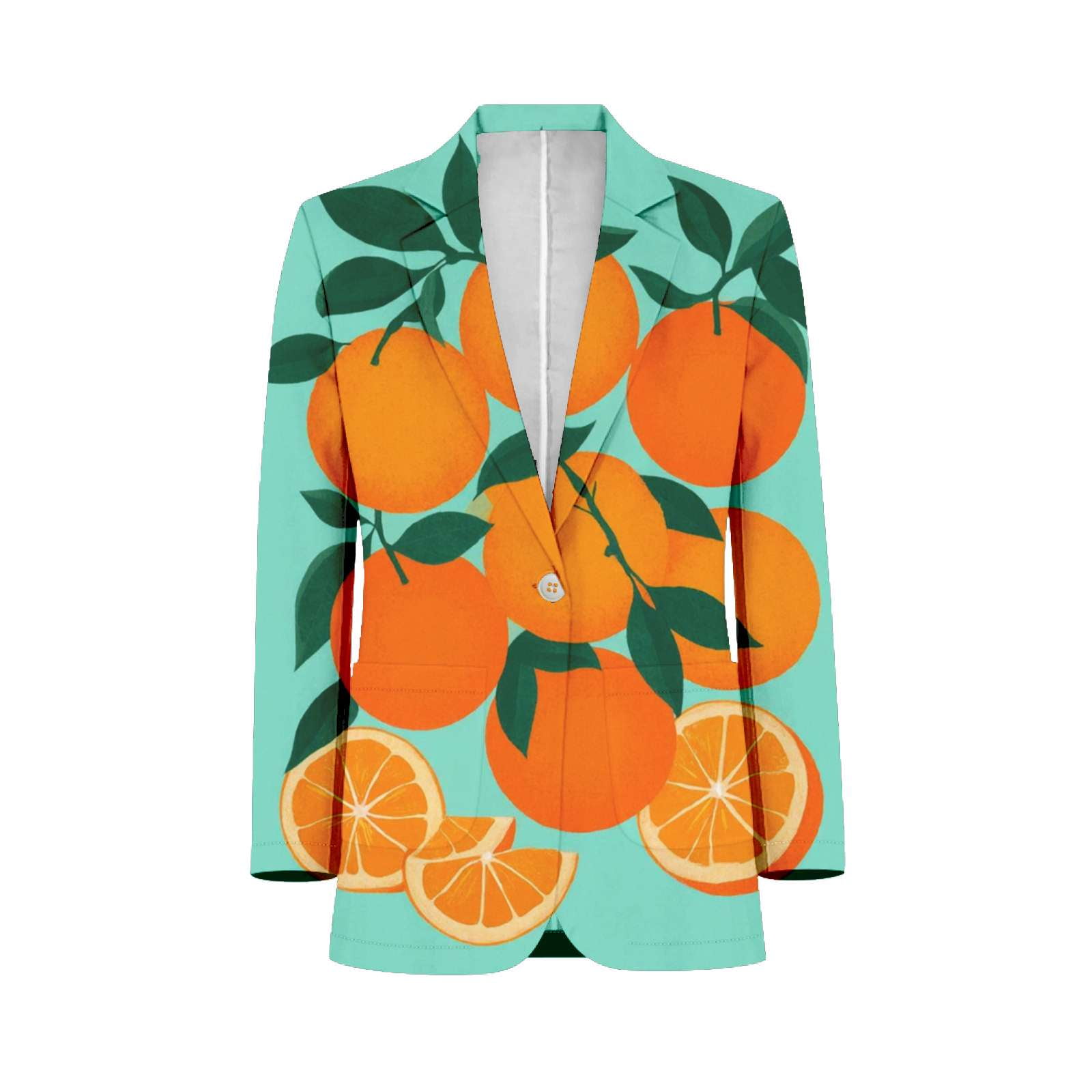 Juicy Oranges Leafy Branch Vibrant Art Customized Men's Suits full man ...