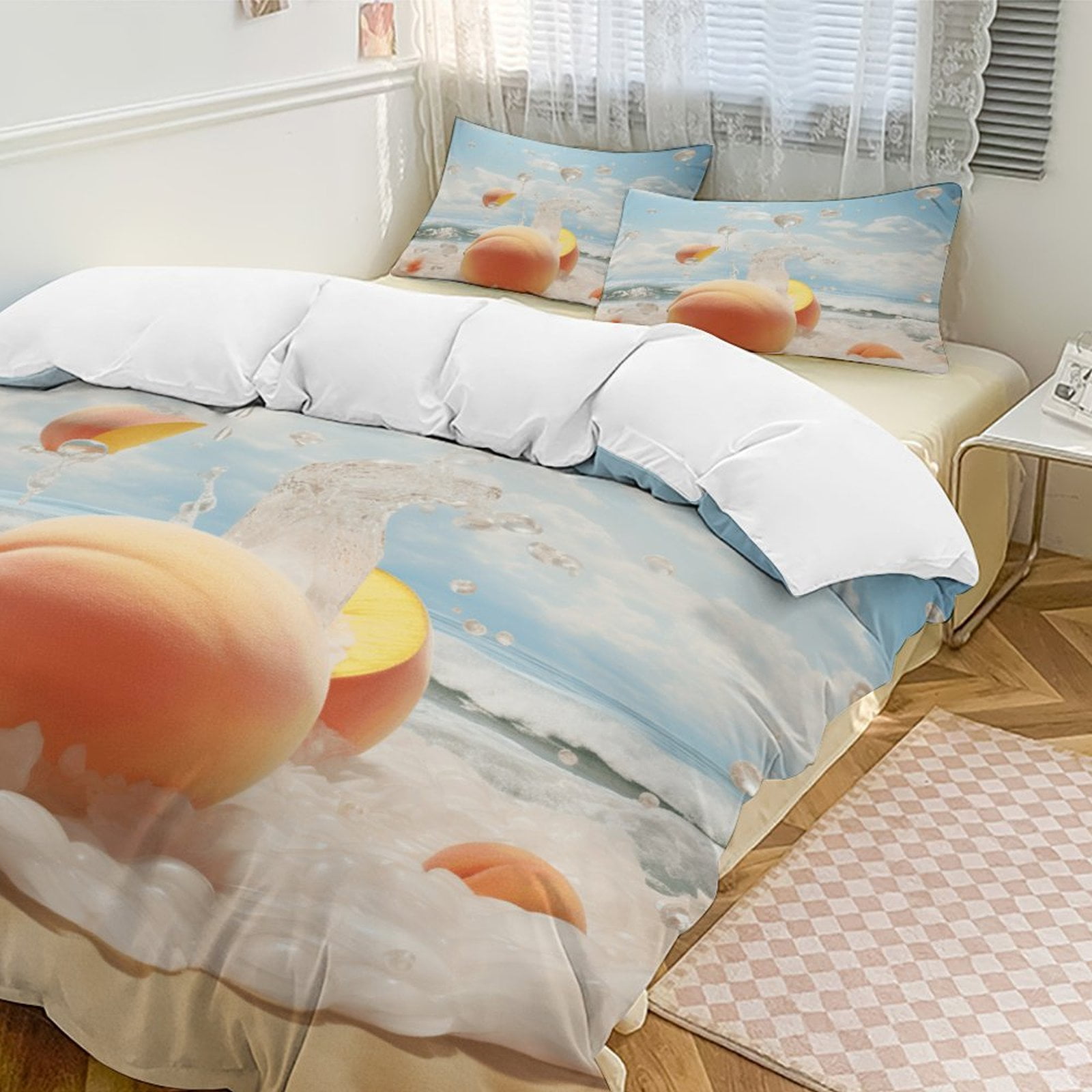 Juicy Peach 3D Duvet Cover Set Quilt Cover Theme of Kid Boy Girl for ...