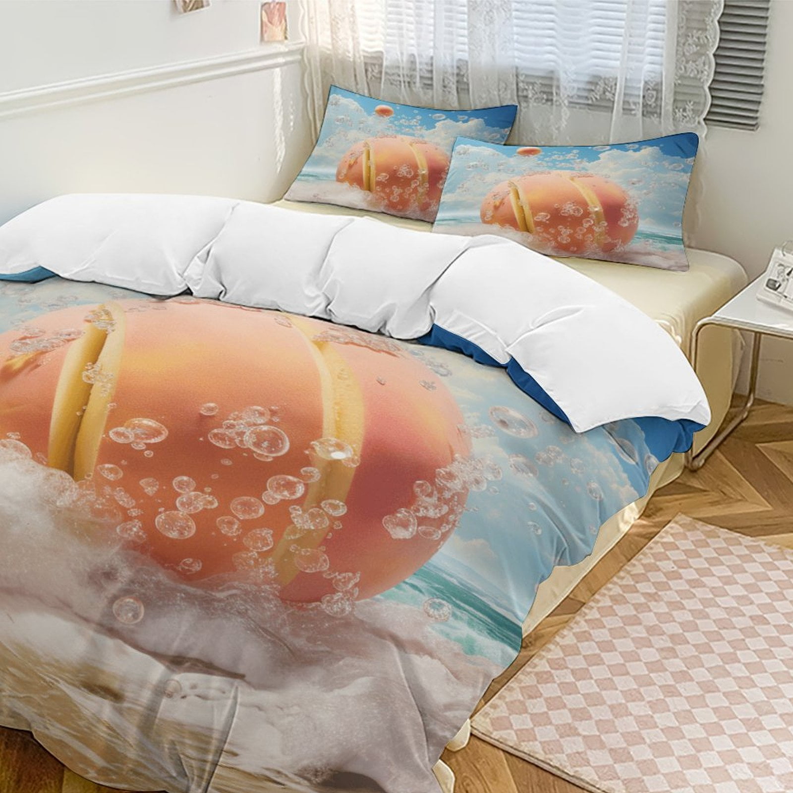 Juicy Peach 3D Duvet Cover Set Quilt Cover Theme of Kid Boy Girl for ...