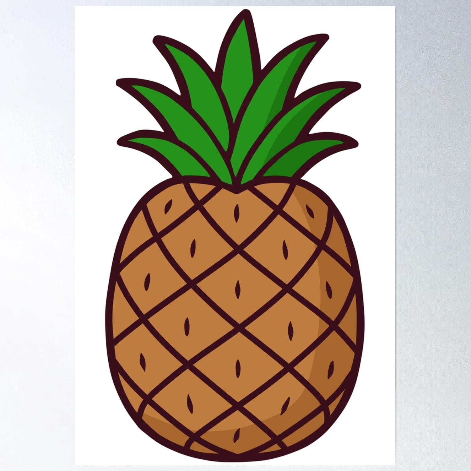 Juicy Pineapple Poster Wall Art, Modern Wall Decor, 24x36 UNFRAMED ...