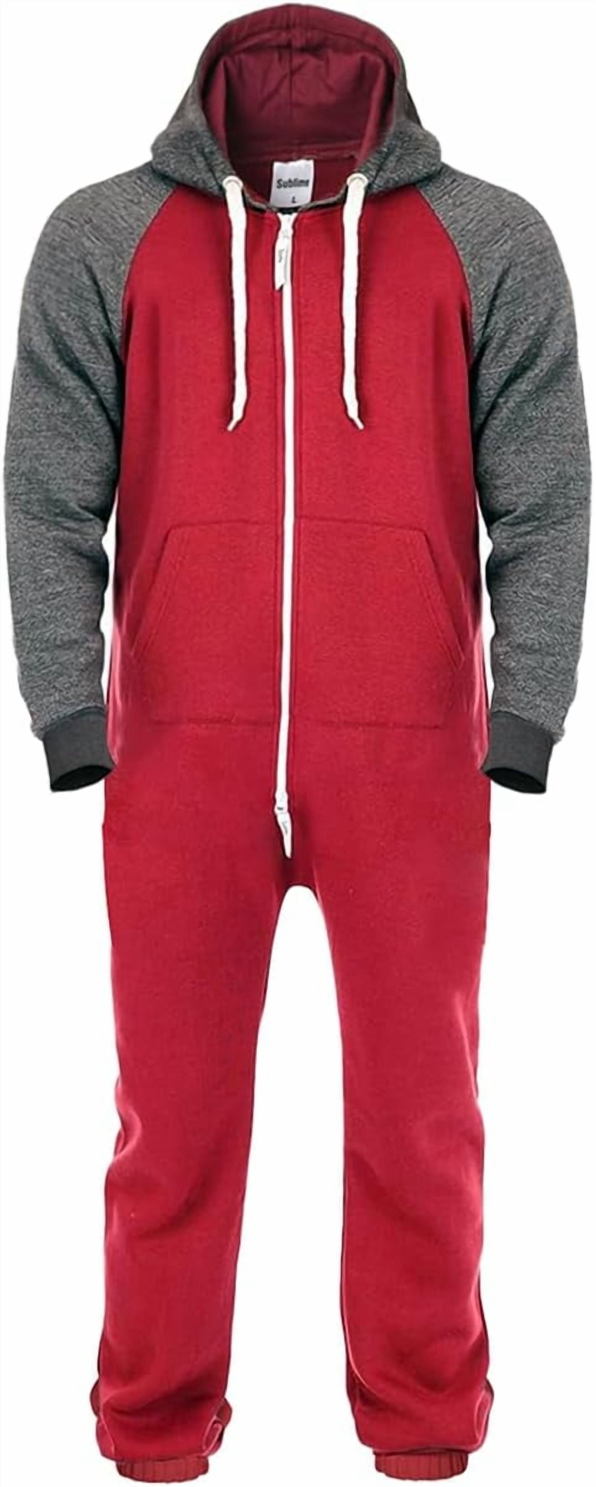 Juicy Trendz Unisex Adult Fleece Onesie, Hooded Jumpsuit Pajamas for ...