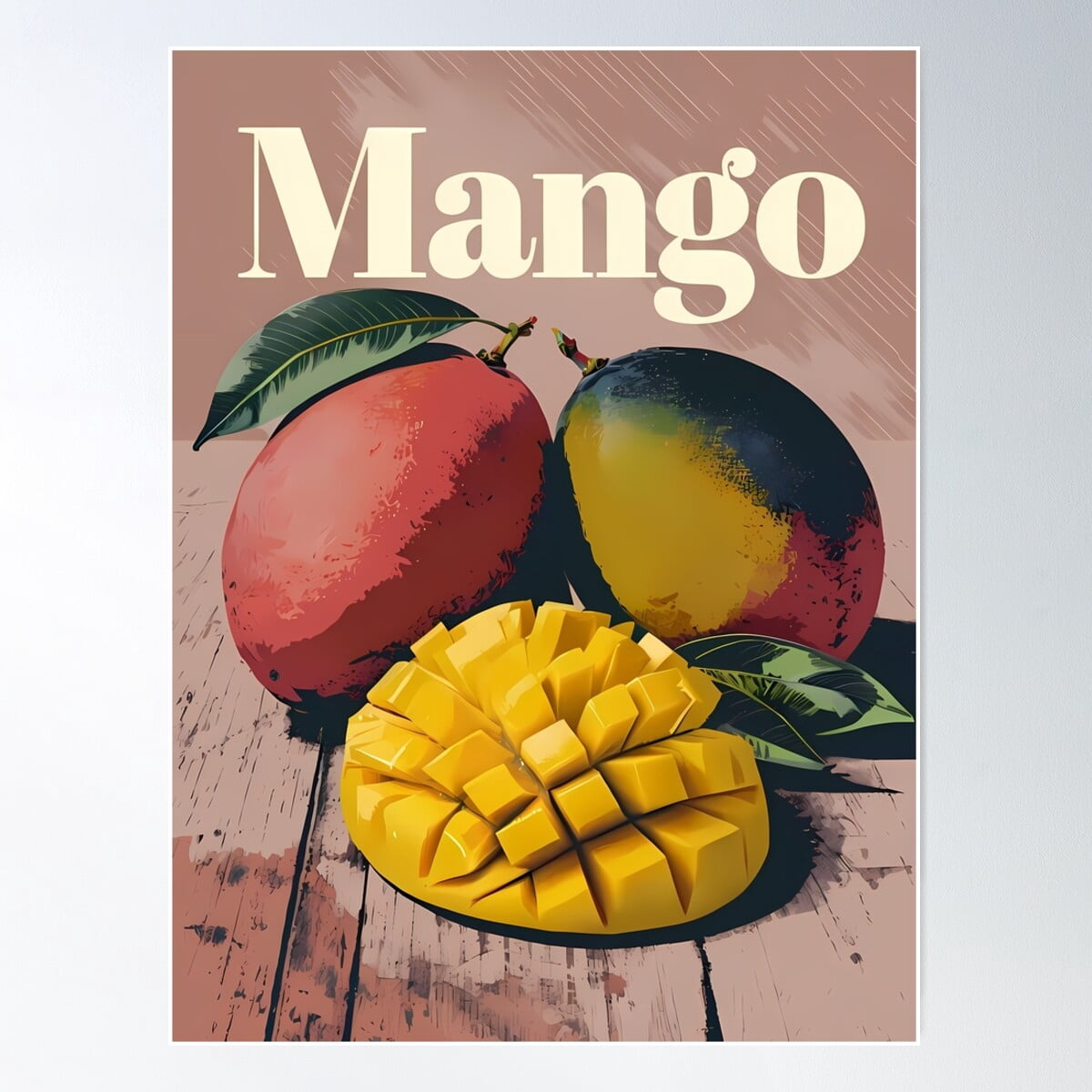 Juicy Vibes: Pop Of Mango Color Poster Wall Art, Modern Wall Decor For ...