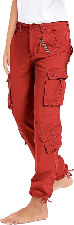JuicyTrendz Women’s Twill Cotton Cargo Pants – Military Army Casual ...