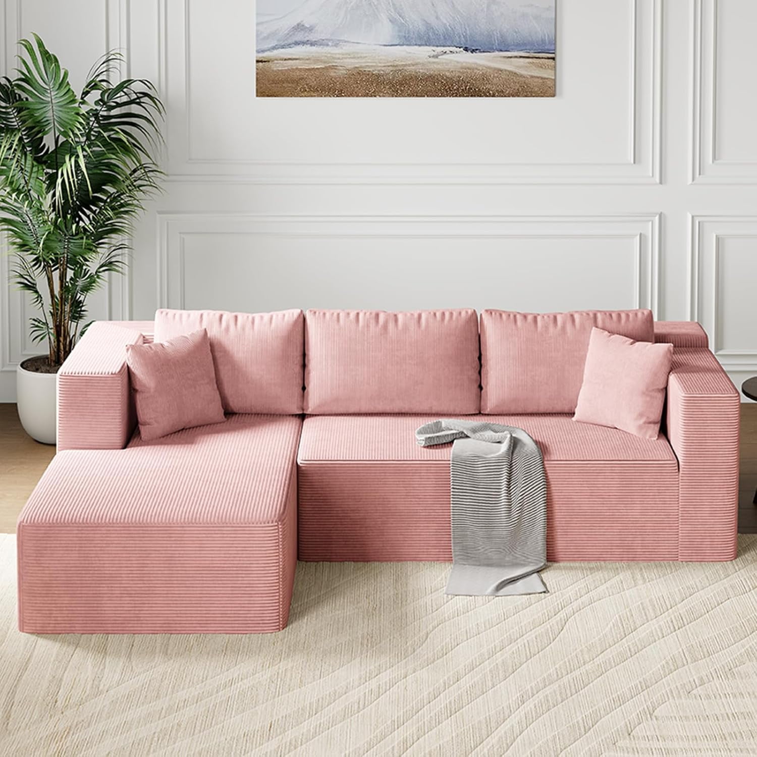 Juicyme L-Shaped Sectional Sofa, Modular Cloud Couch with Left Facing ...