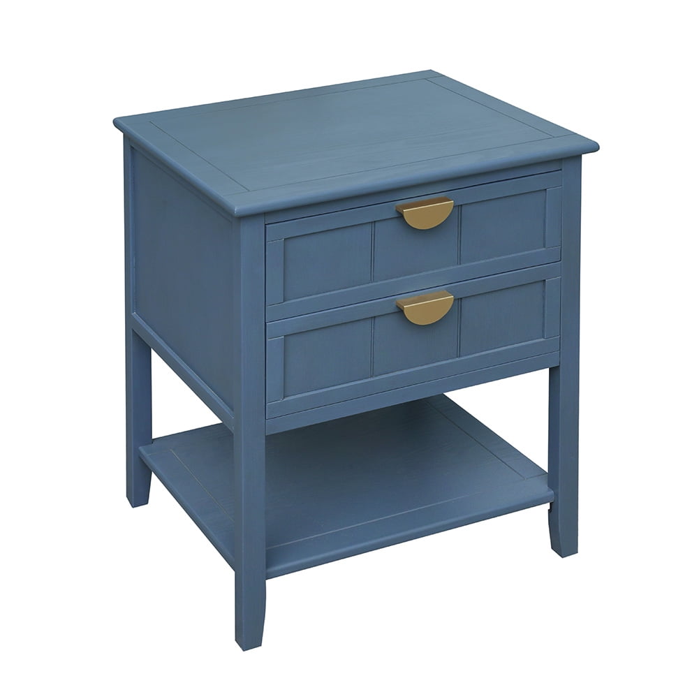 Juiluna 2-Drawer Side Table Modern Nightstand with 2 Drawers Freestanding End Table Multi ...