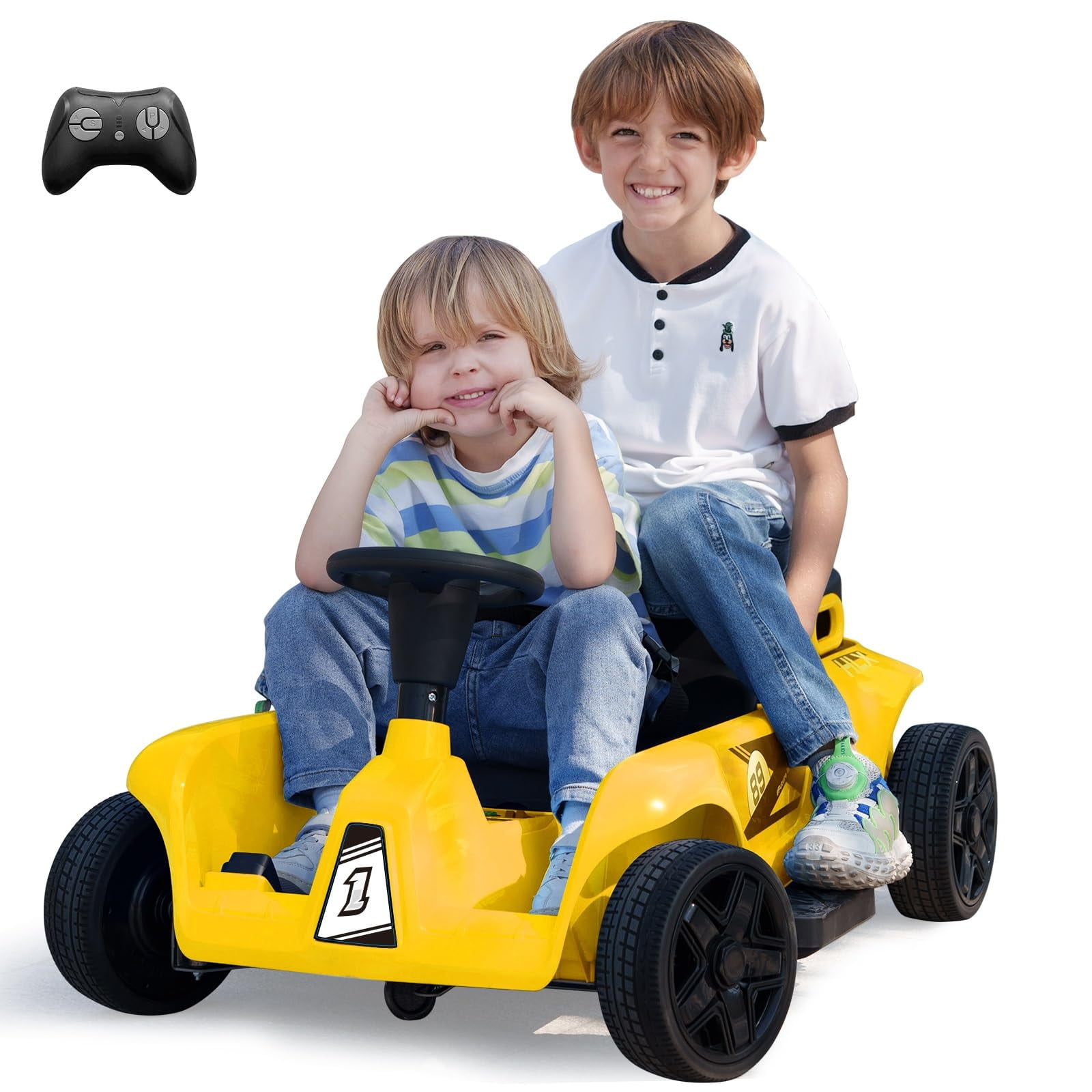 Juiluna 2 Seaters 4-Wheelers Electric Ride On Toy for Kids, 24V 120W*2 ...
