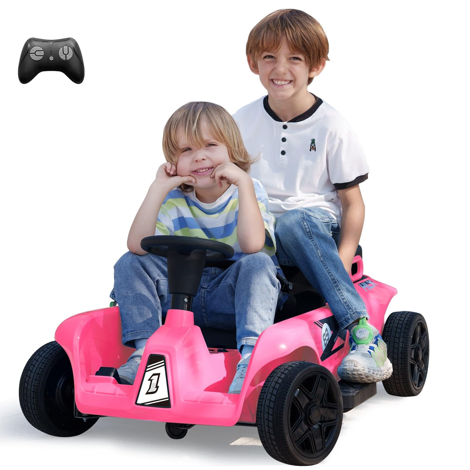 Juiluna 2 Seaters 4-Wheelers Electric Ride On Toy for Kids, 24V 120W*2 ...