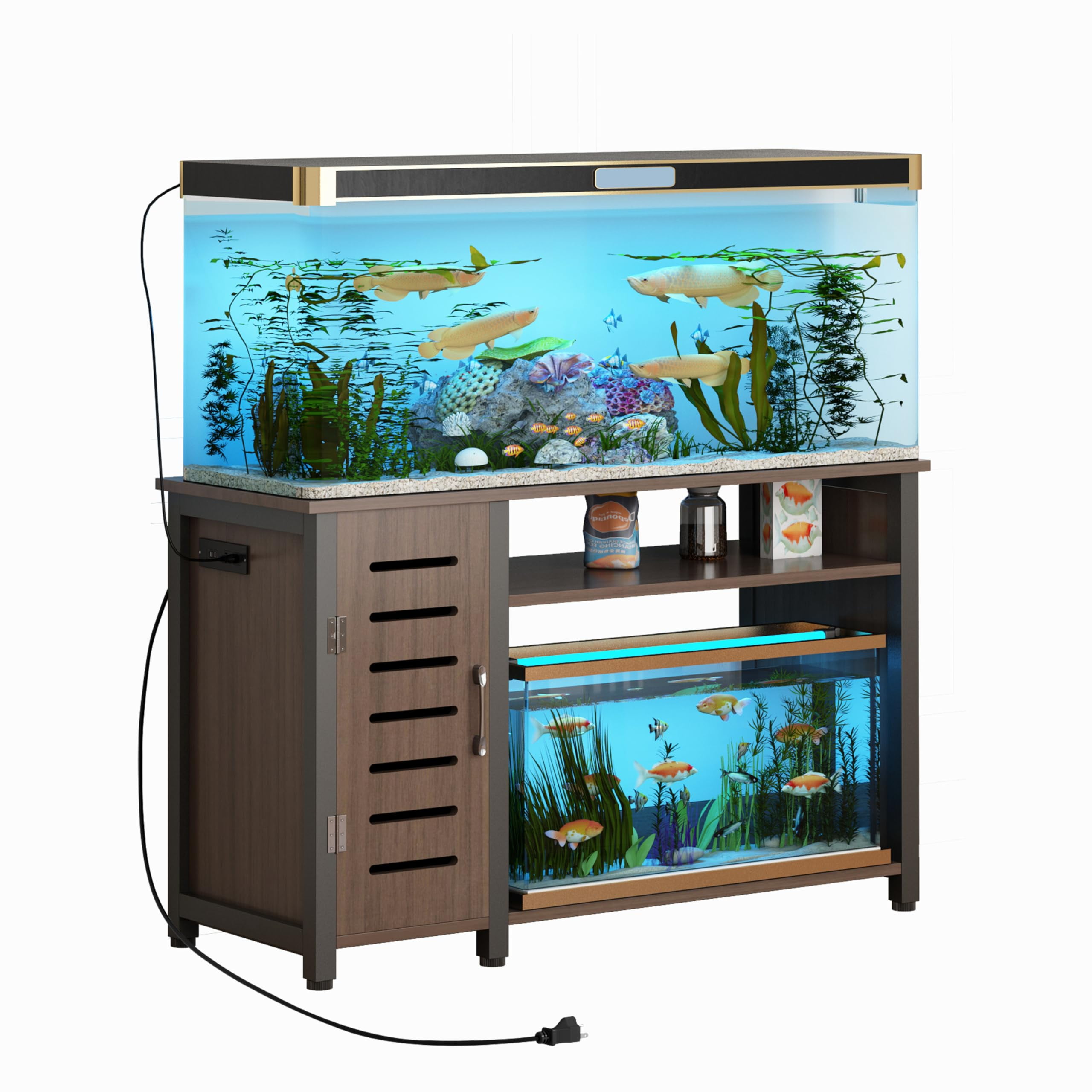 Juiluna 55-75 Gallon Fish Tank Stand with Power Outlets, Heavy Duty ...