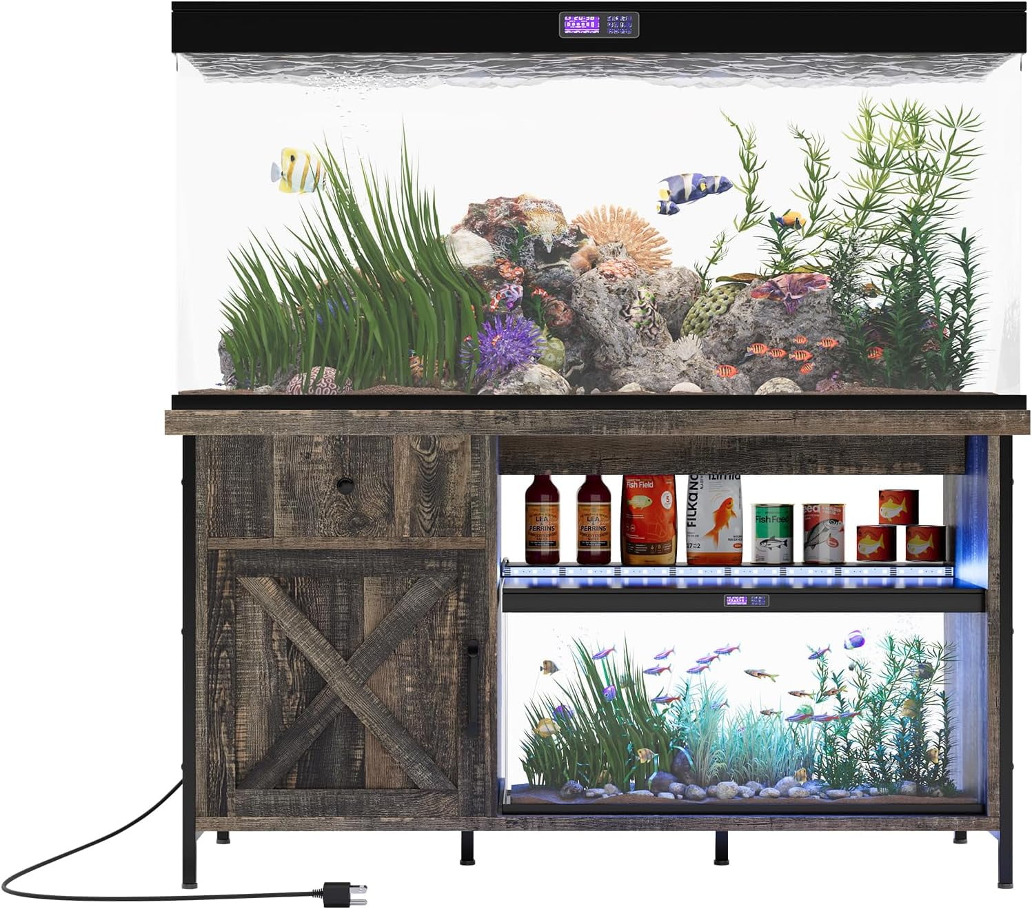 Juiluna 75 Gallon Aquarium Stand, Fish Tank Stand with Power Outlets ...