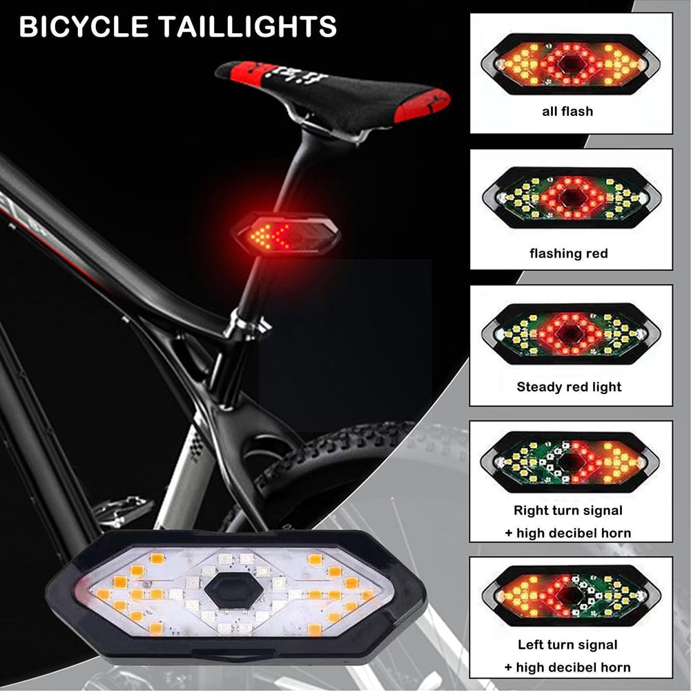 Juiluna Bike Turn Signals, Rear Bike Light, LED Bicycle Tail Light, USB ...