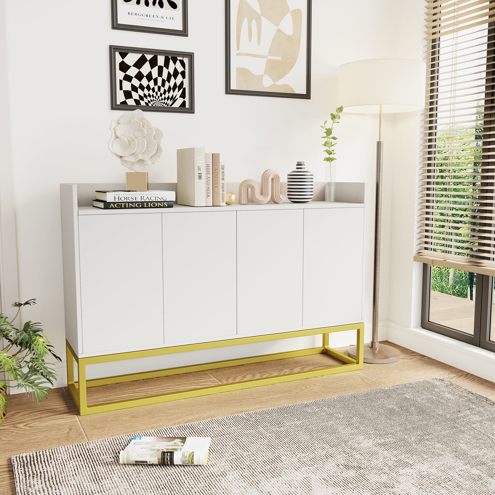 Juiluna Cabinet Sideboard Modern Sideboards Buffets with Storage 4 Door ...