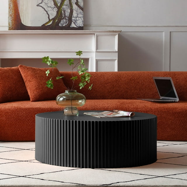 Juiluna Coffee Table Round Contemporary Coffee Table With Eye-Catching ...
