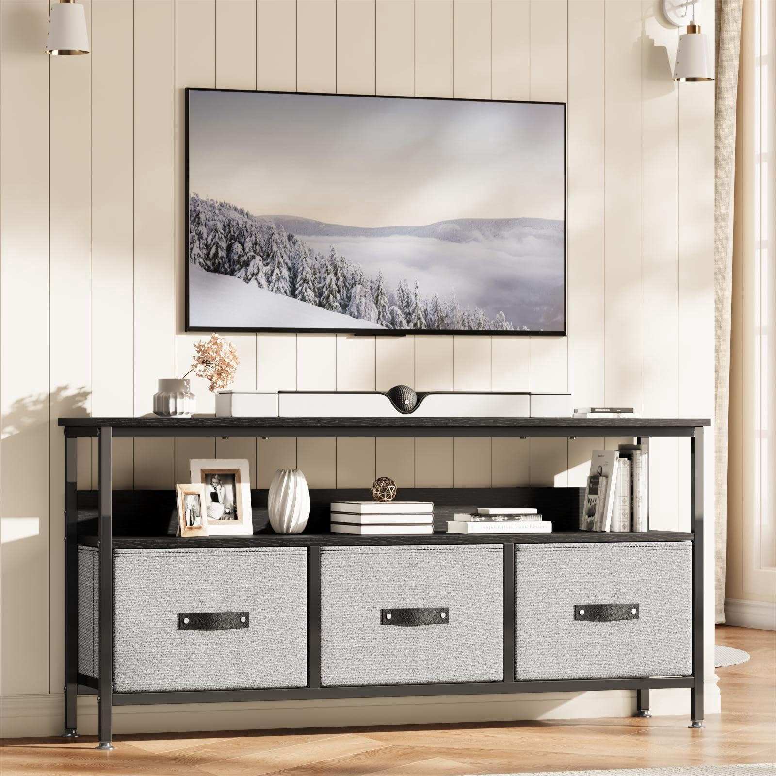 Juiluna Dresser TV Stand for Bedroom,TV Console with Drawers, 3 Drawers ...