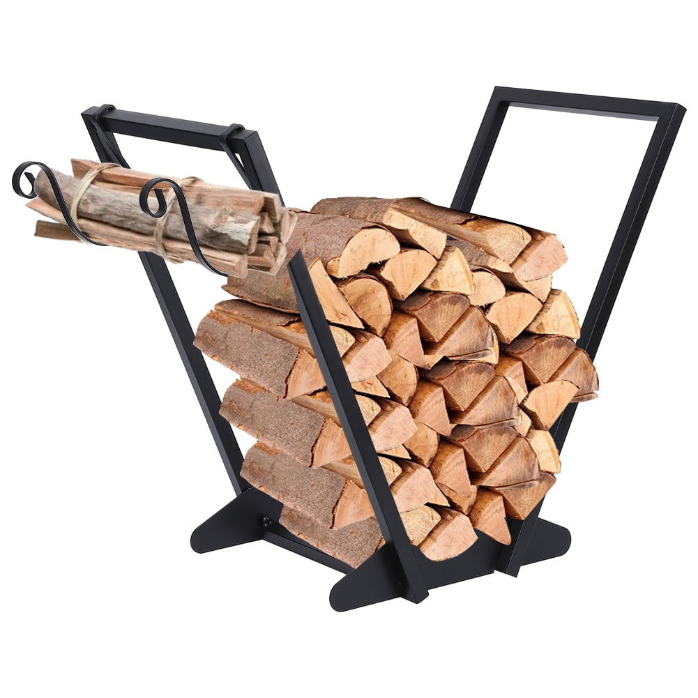 Juiluna Firewood Rack Indoor 22 Inch Fireplace Firewood Holder with ...