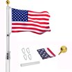 Service First 25ft Telescoping Flagpole Kit - Silver Edition with ...