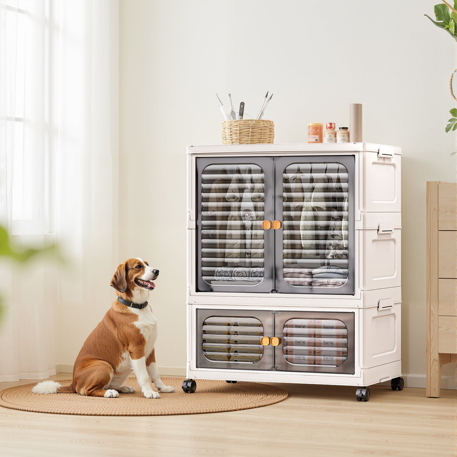 Juiluna Pet Wardrobe Closet, Stackable Storage Cabinet, Clothes Cabinet ...