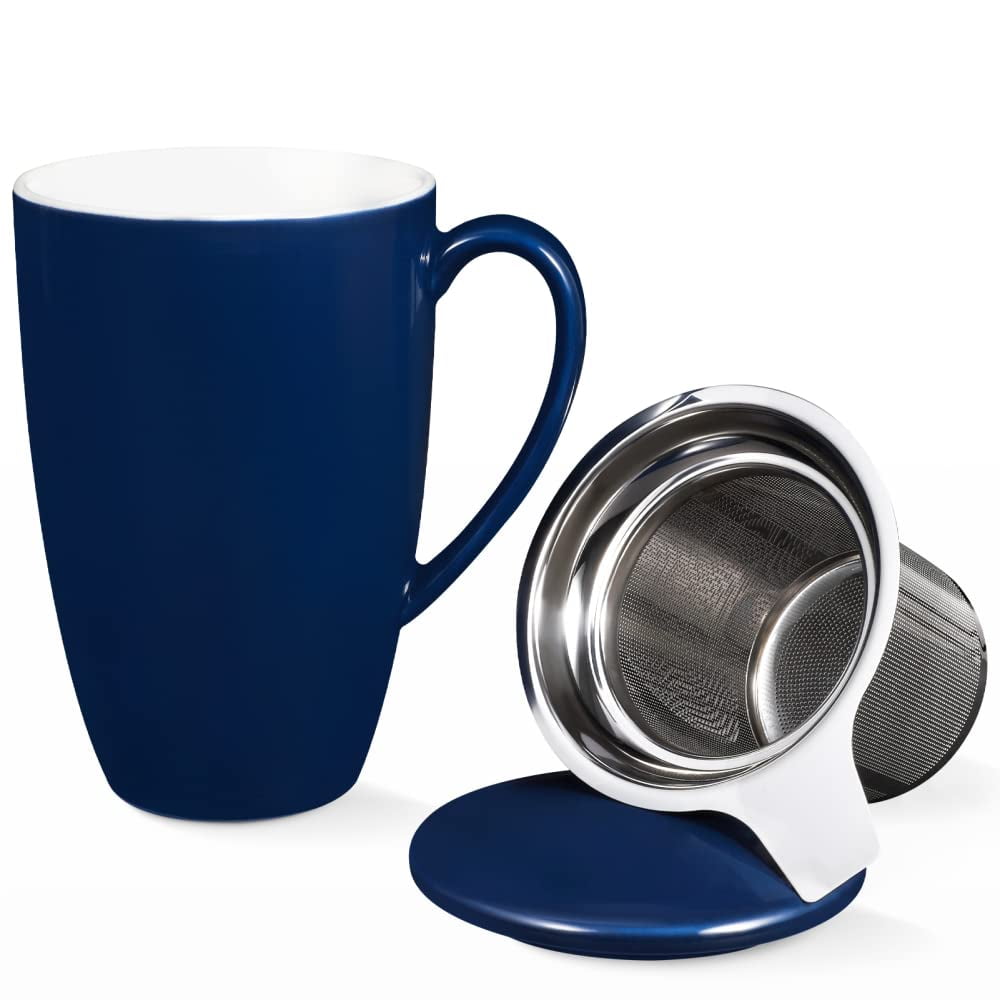 Juiluna Porcelain Tea Mug with Infuser and Lid,Teaware with Filter ...