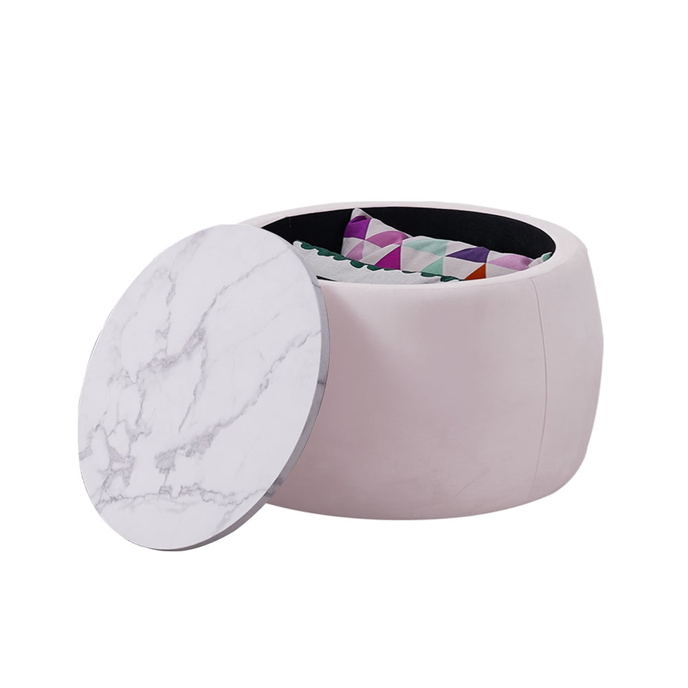Juiluna Round End Table With Storage Coffee Table Footstool Removable ...