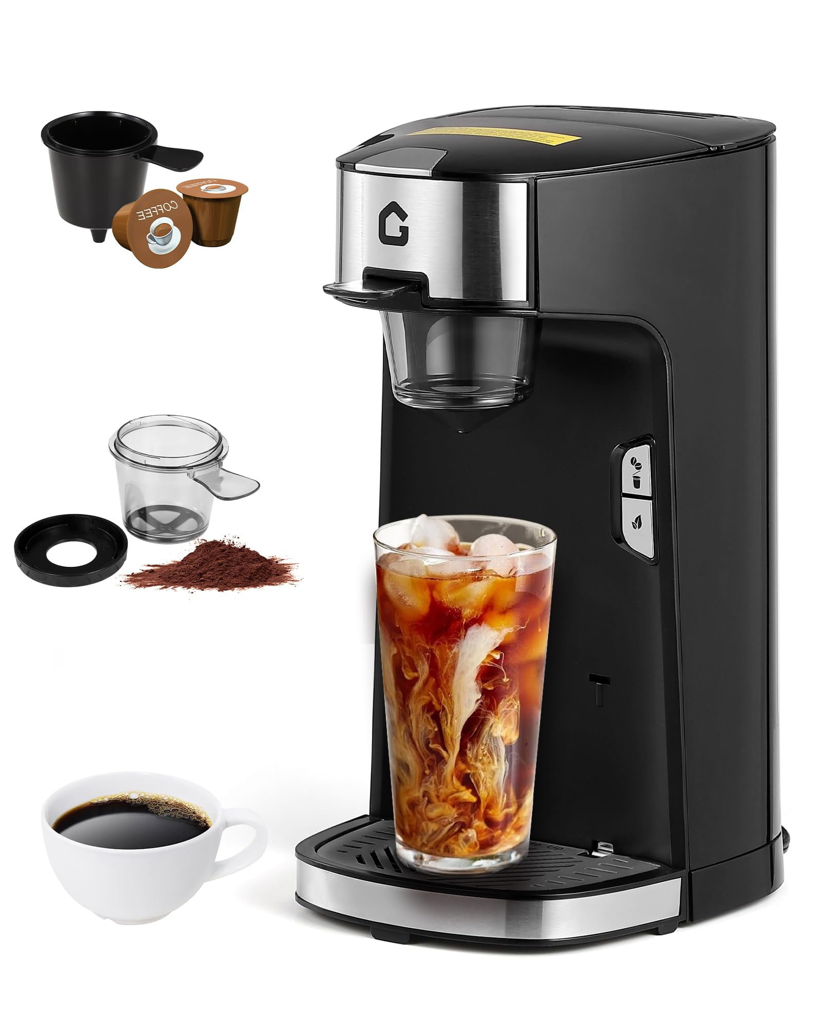 Juiluna Single Serve Coffee Maker, Small K Pod Machine for Capsule ...