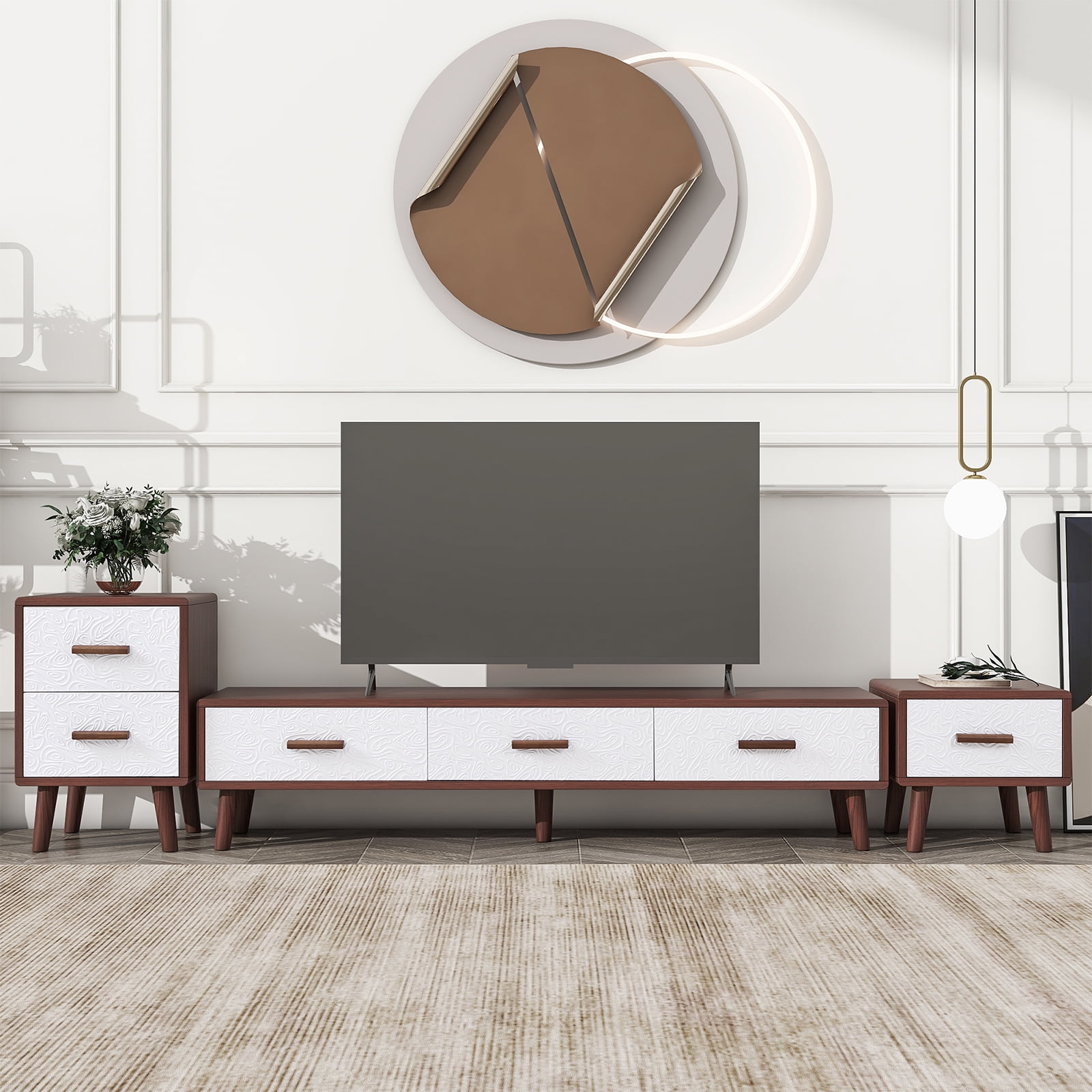 Juiluna TV Stand Media Entertainment Center For TVs Up To 70", Modern ...