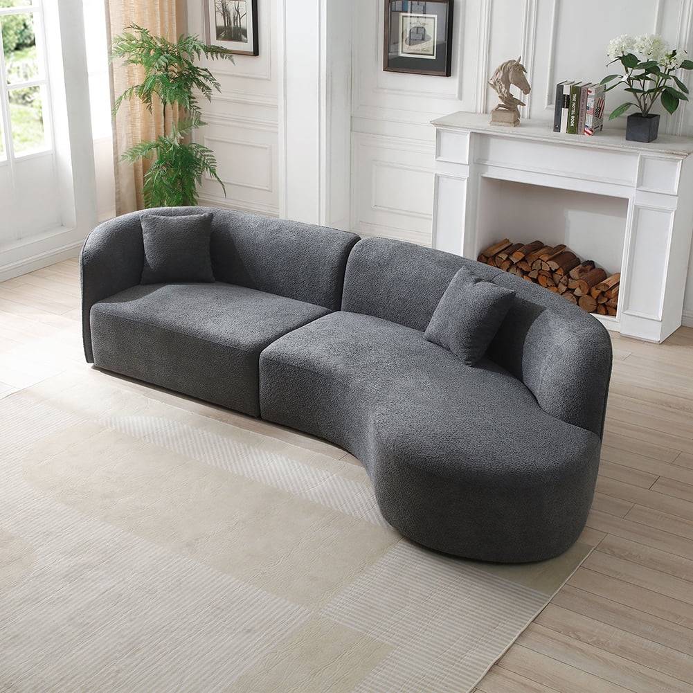 Juiluna Upholstered Sofa Couch Modern Luxury Sofa Boucle Chaise Couch ...