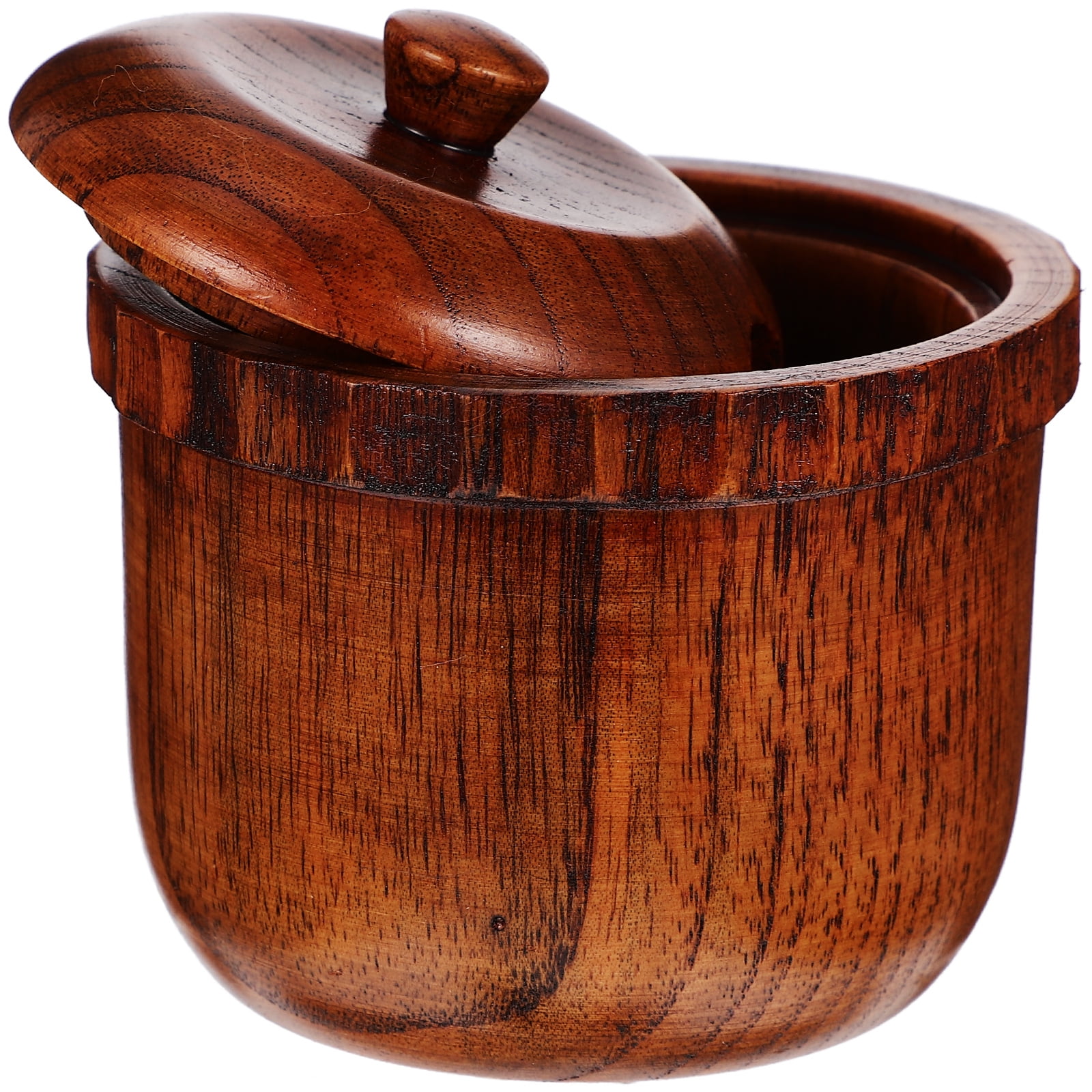 Jujube Seasoning Bottle Small Vinegar Jar Wood Ceramic Containers with ...