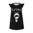 Jujutsu Anime Kaisen Flutter Sleeve Soft Fabric Casual Dress Cartoon ...