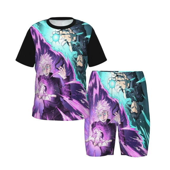 Jujutsu Anime Kaisen Pajamas Set Summer Cartoon Printed Short Set ...