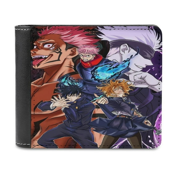 Jujutsu Anime Kaisen Wallet for Men Leather Purse Clutch Card Holders ...