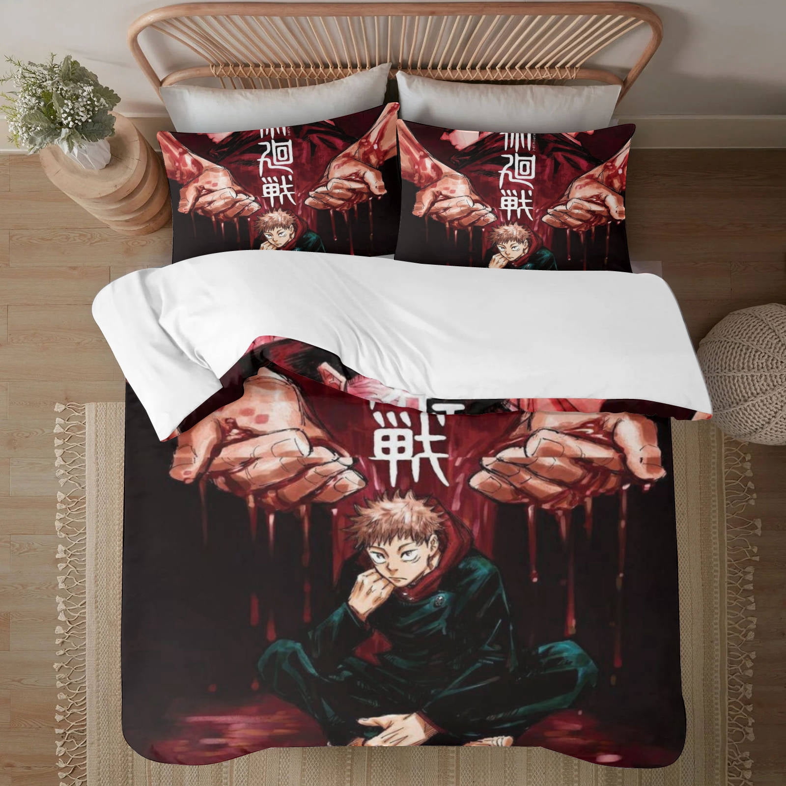 Jujutsu Kaisen 173*218CM Three Piece Bedding Set - Walmart.com