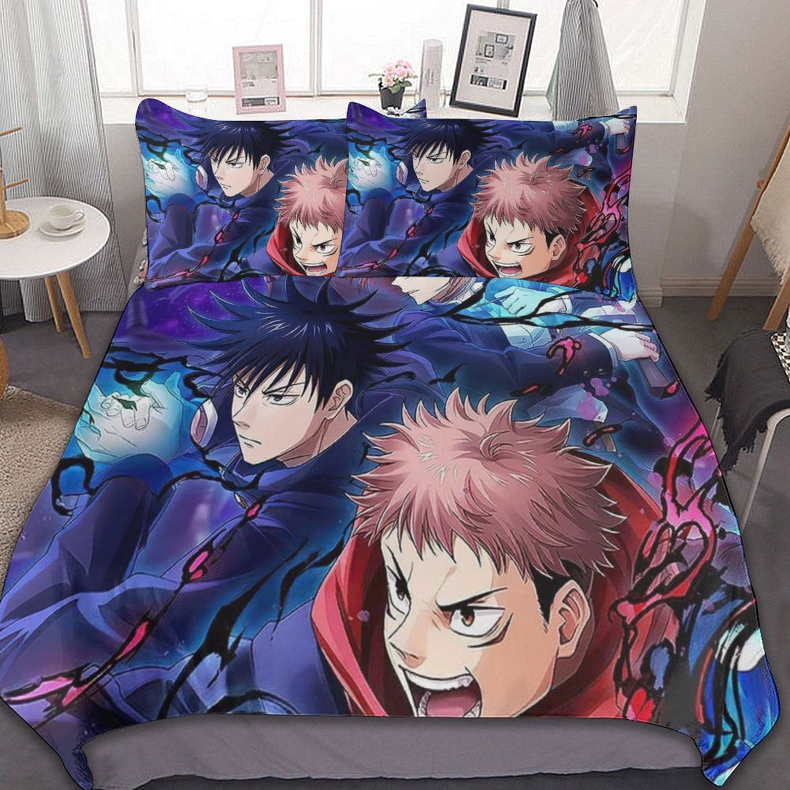 Jujutsu Kaisen 3 Piece Bedding Sets Decor Comforter Sets With One Duvet ...
