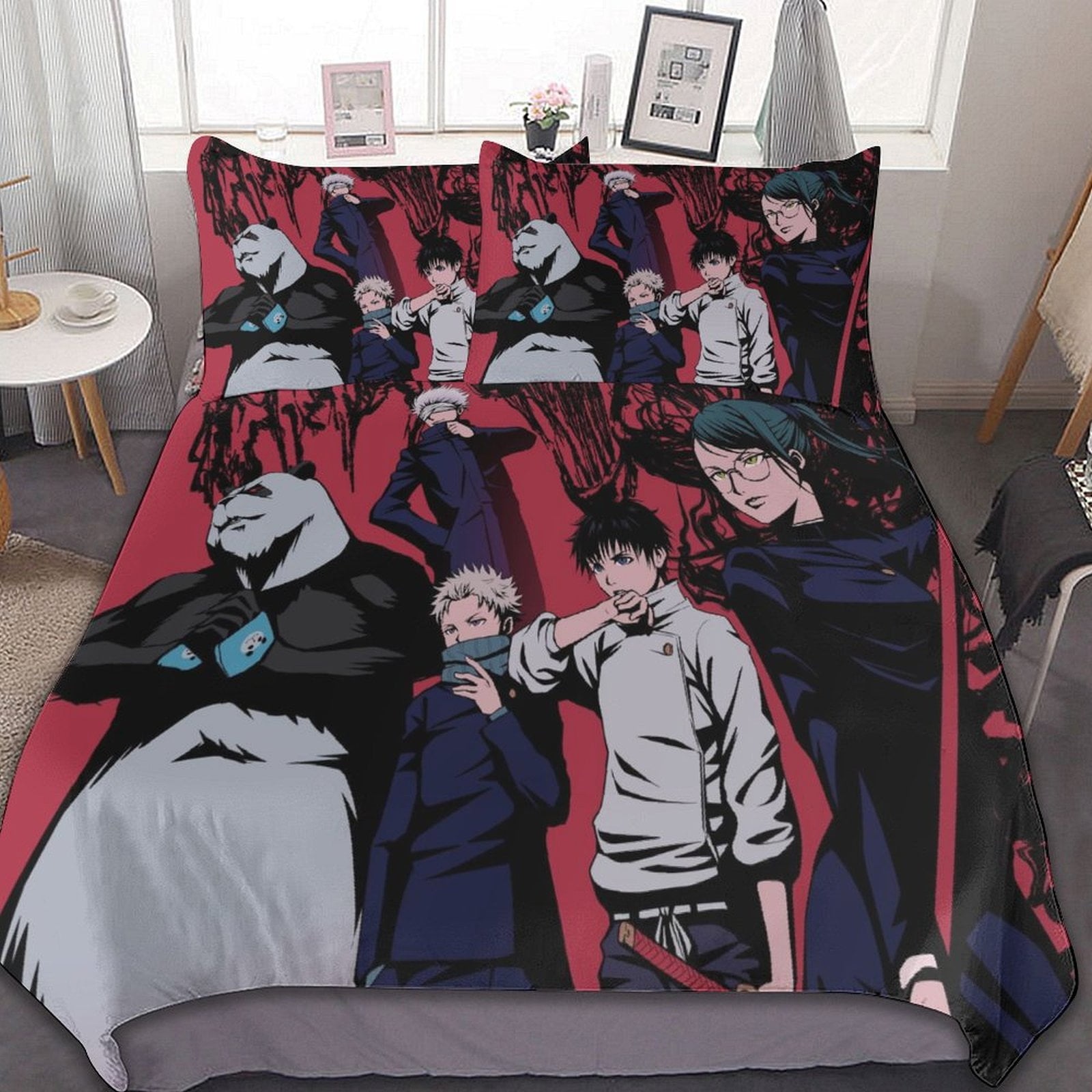 Jujutsu Kaisen 3 Piece Bedding Sets Decor Comforter Sets With One Duvet ...