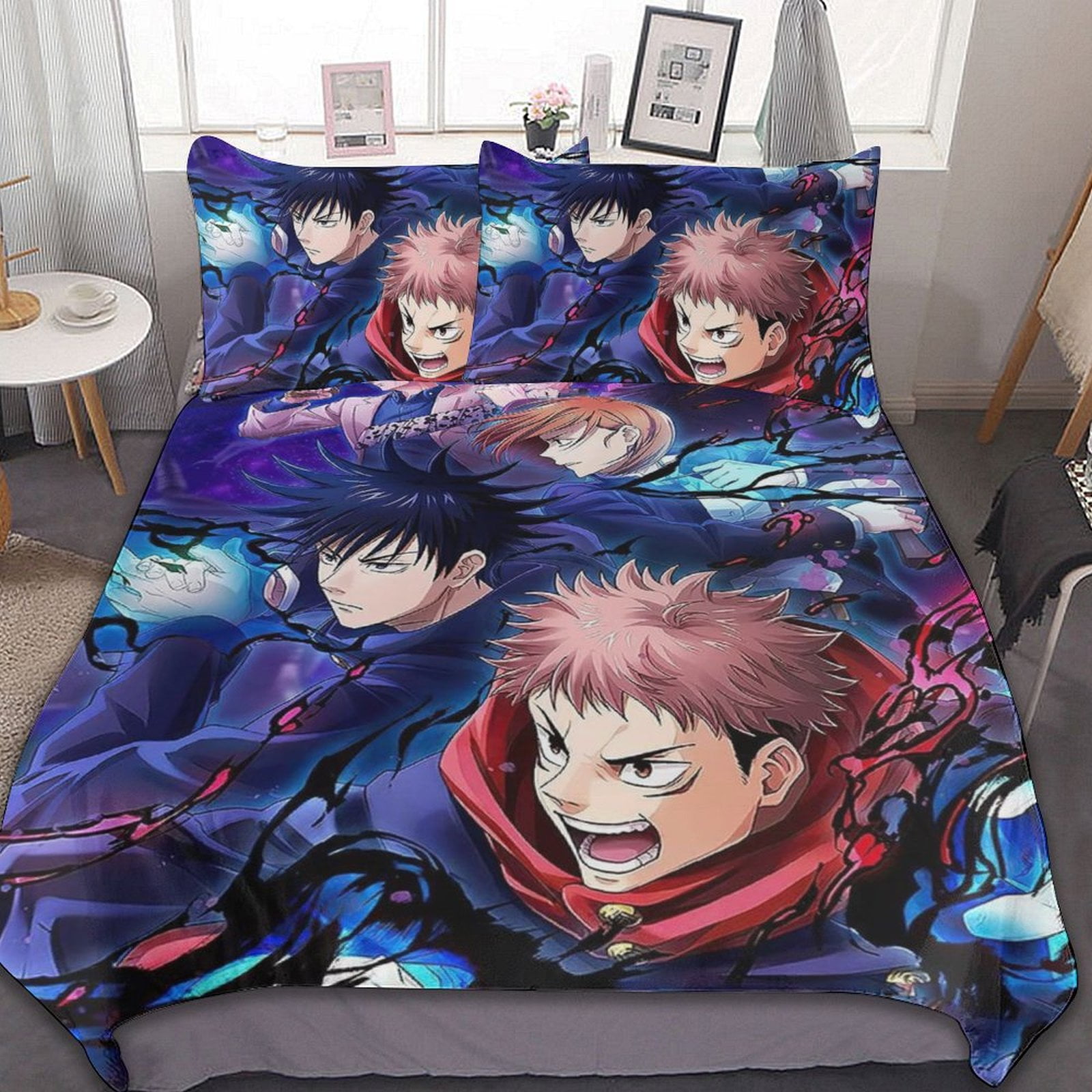 Jujutsu Kaisen 3 Piece Bedding Sets Decor Comforter Sets With One Duvet ...