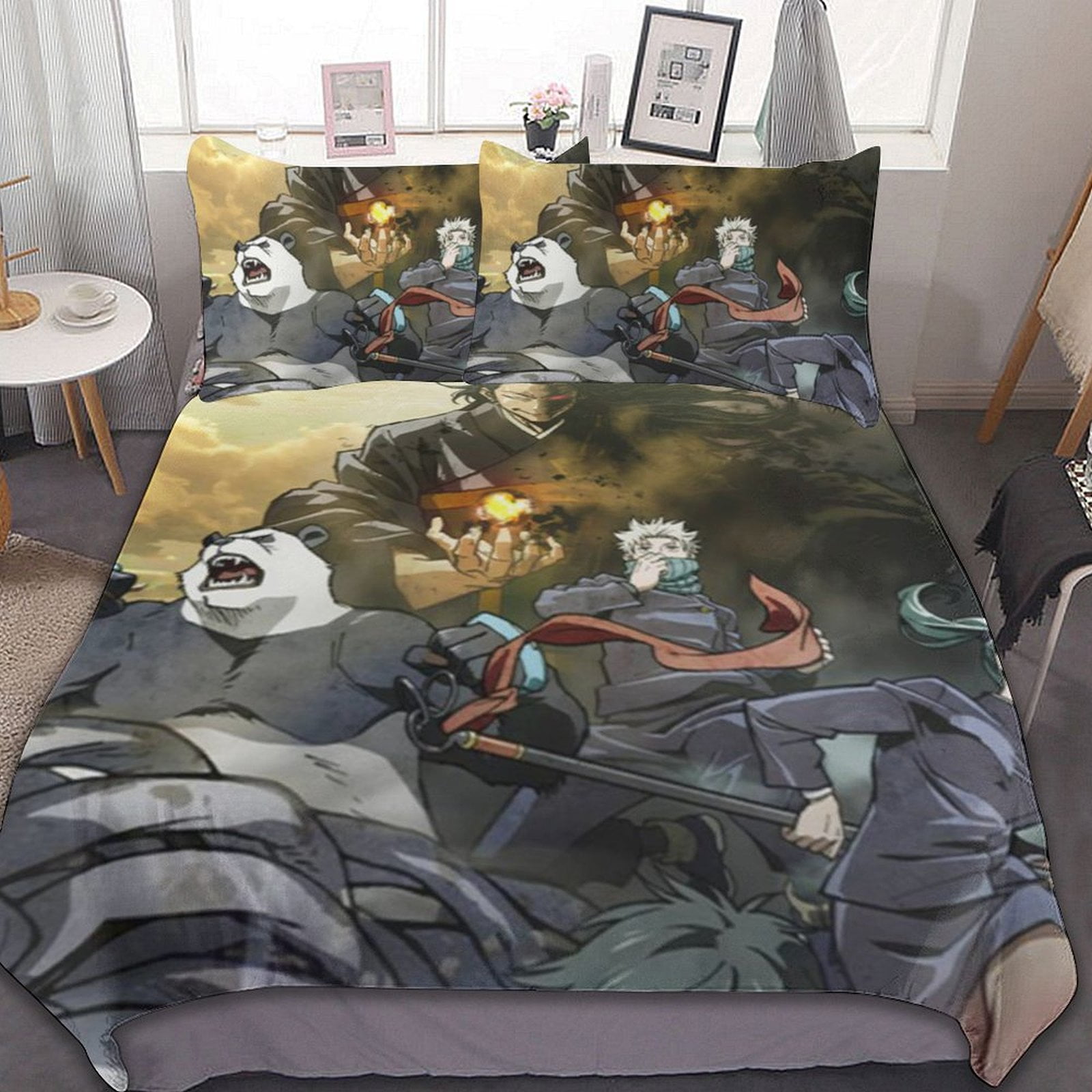 Jujutsu Kaisen 3 Piece Bedding Sets Decor Comforter Sets With One Duvet ...